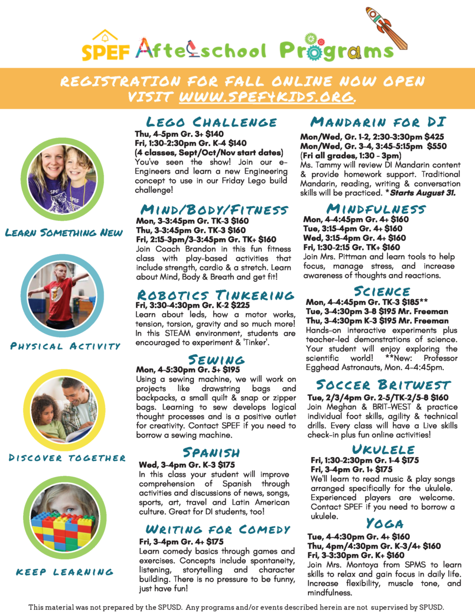 Afterschool Classes – SPEF Online